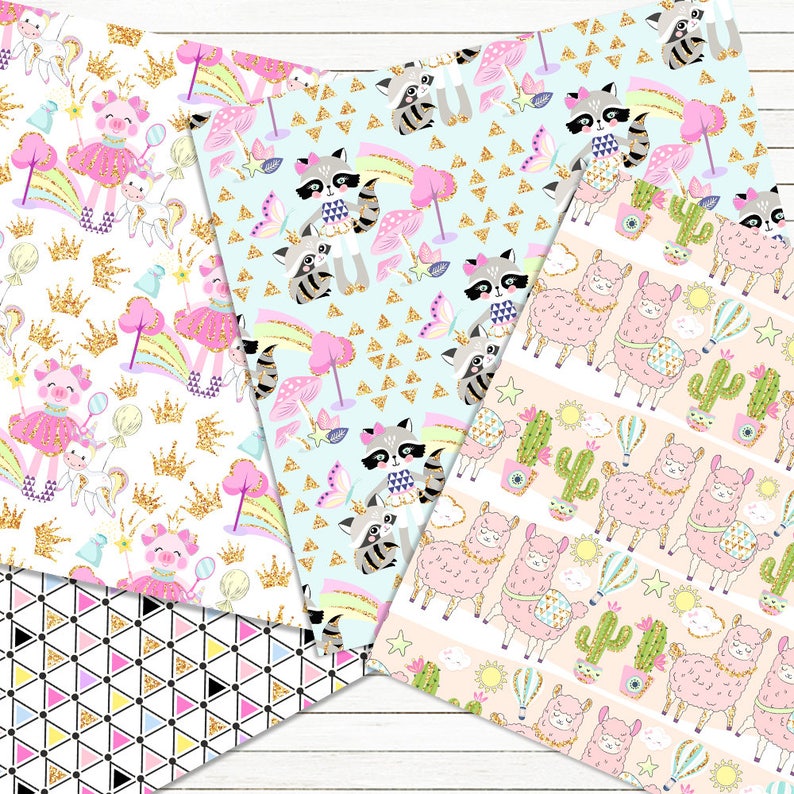 Baby Wonderland Digital Papers Baby Pattern Nursery Digital | Etsy