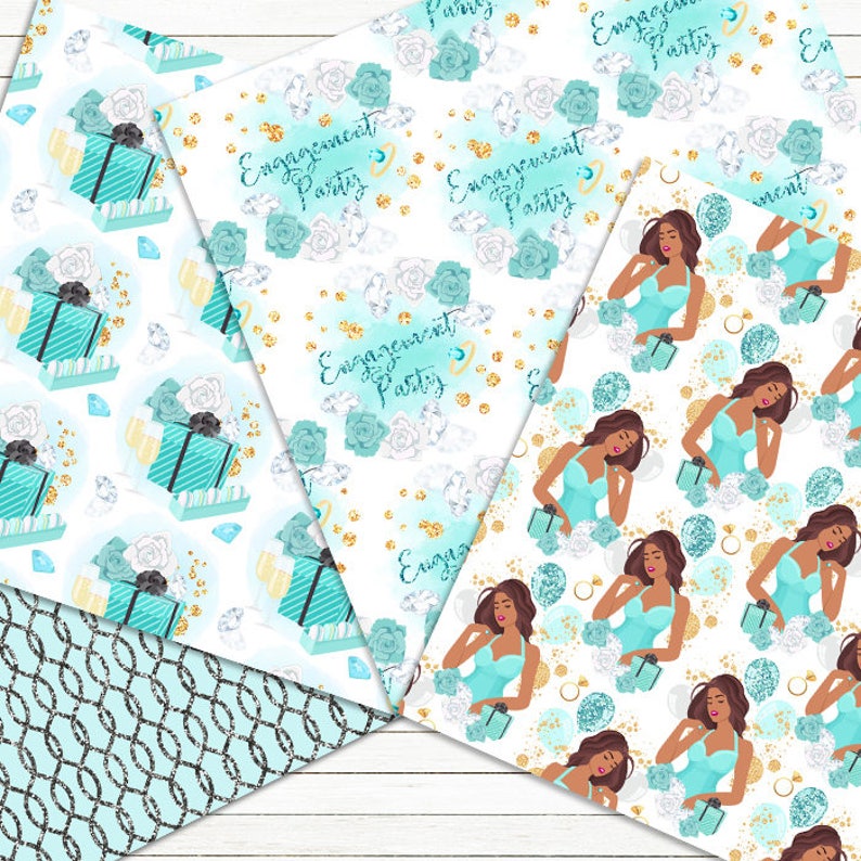 Engagement Digital Paper: engagement PARTY Digital - Etsy