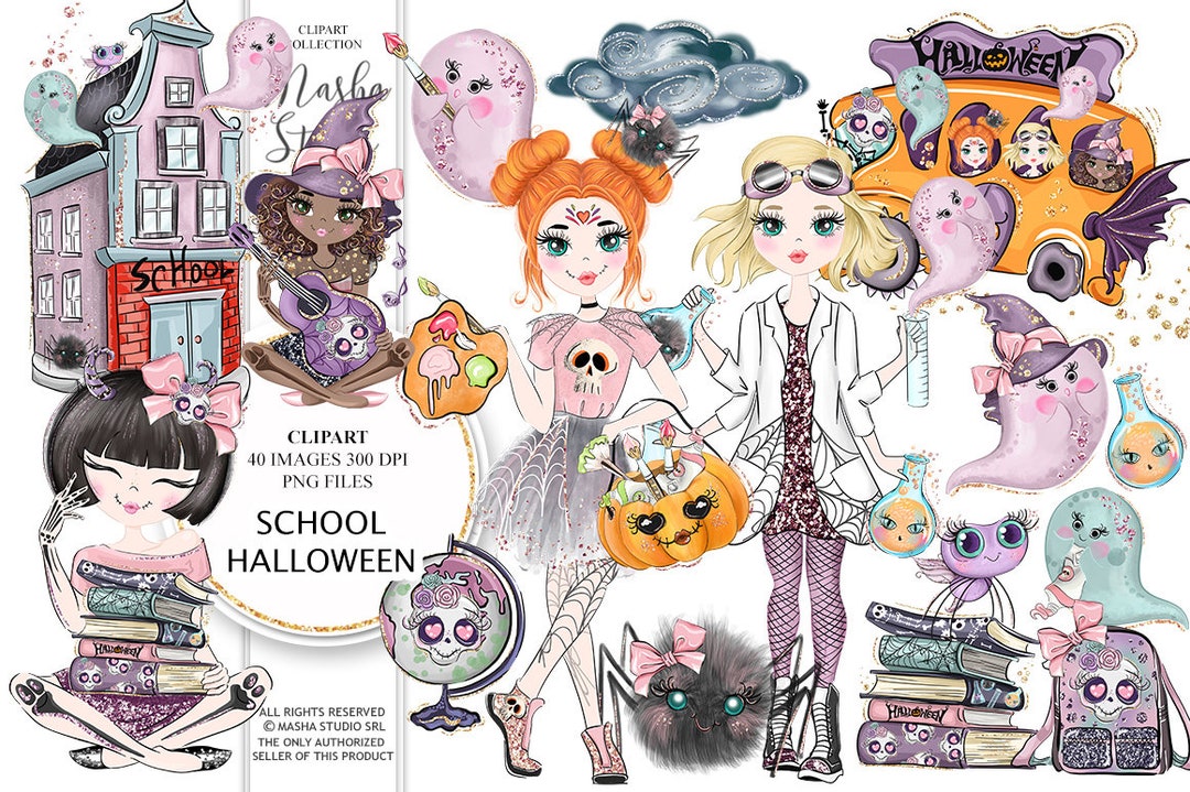 Halloween Clipart, School Clipart, Halloween Illustrations, Halloween ...