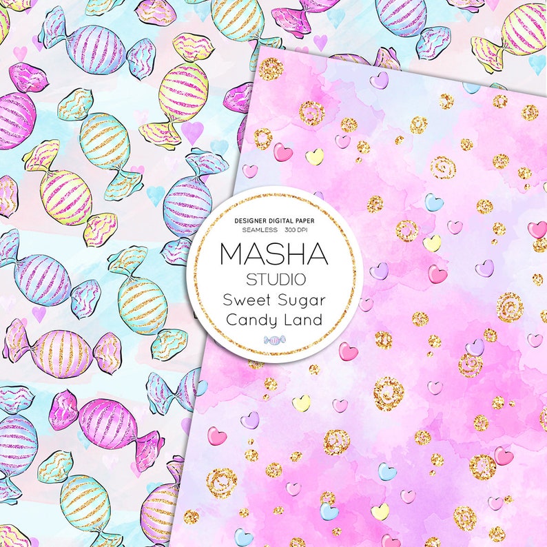 Sweet Sugar Candy Land Digital Papers Candy Digital Papers Candy Girl ...