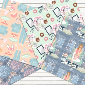 Weekend Digital Paper ''LAZY Weekend Relaxing - Etsy