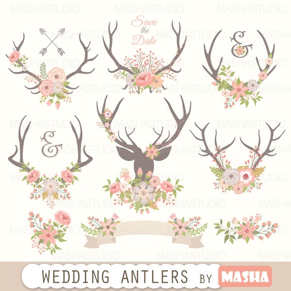 Antlers Clipart - Etsy
