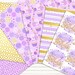Birthday Digital Paper Purple Party Paper Pack Birthday Cake Pattern ...