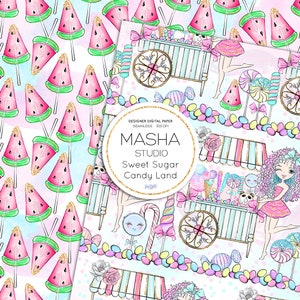 Sweet Sugar Candy Land Digital Papers Candy Digital Papers Candy Girl ...