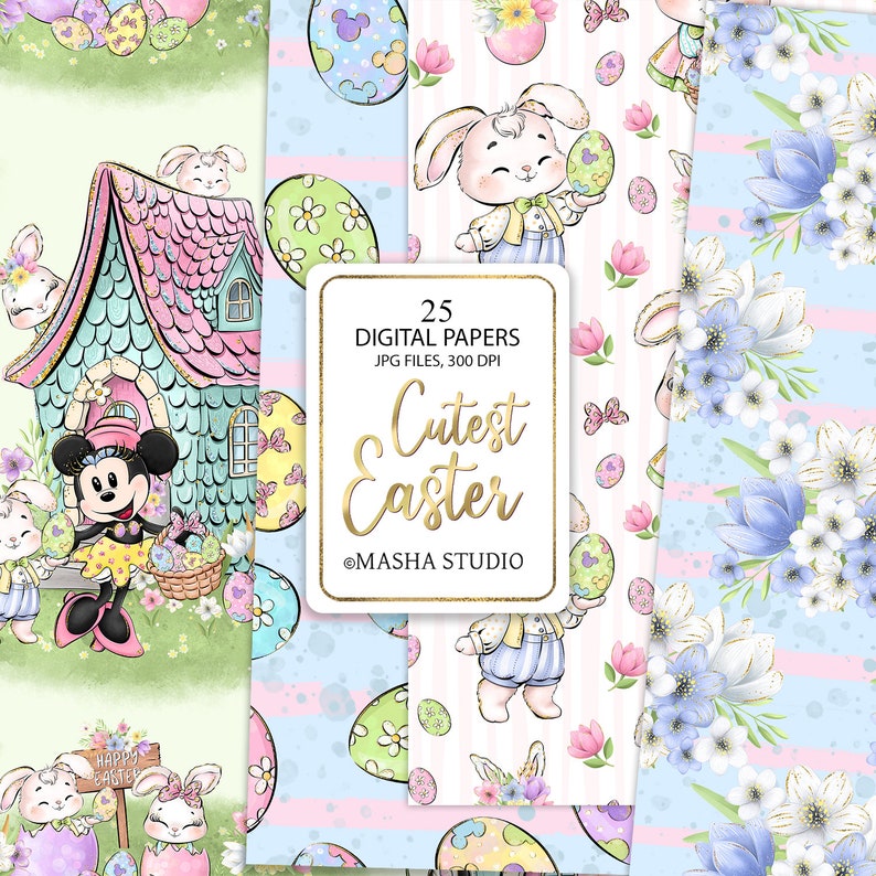 Cute Easter Digital Papers, Hand Drawn Easter Papers, Easter Bundle ...