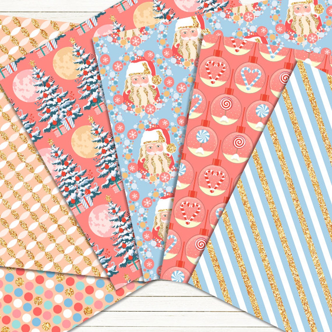 Christmas Digital Papers: magical Christmas Digital - Etsy