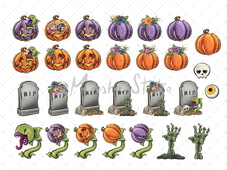 Halloween Clipart, Cute Halloween Clipart, Cute Witch, Haunted House ...