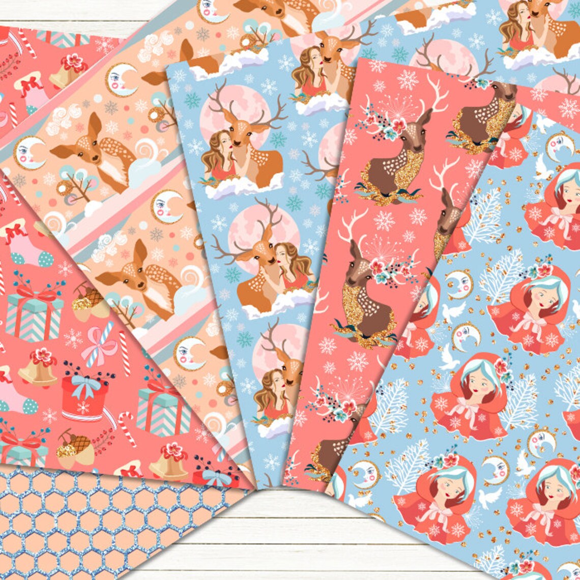 Christmas Digital Papers: magical Christmas Digital - Etsy