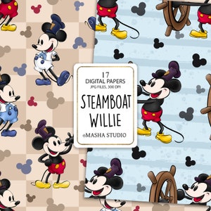 Steamboat Willie Digital Papers, Navy Digital Papers, Boy Digital ...