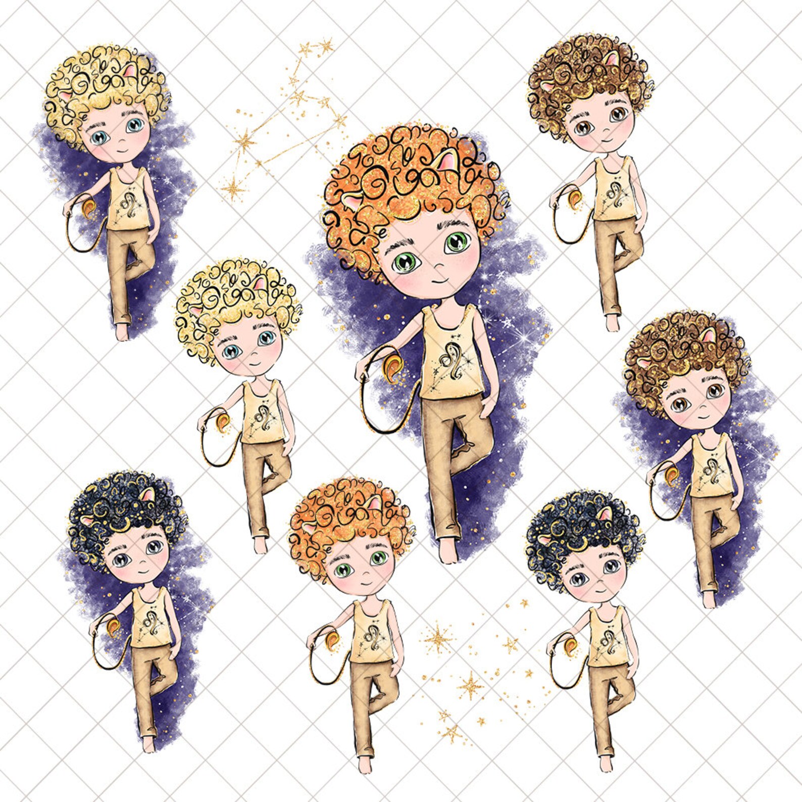 Masha Studio's Zodiac Leo Sign, Leo Clipart, Zodiac Clipart, Astrology ...