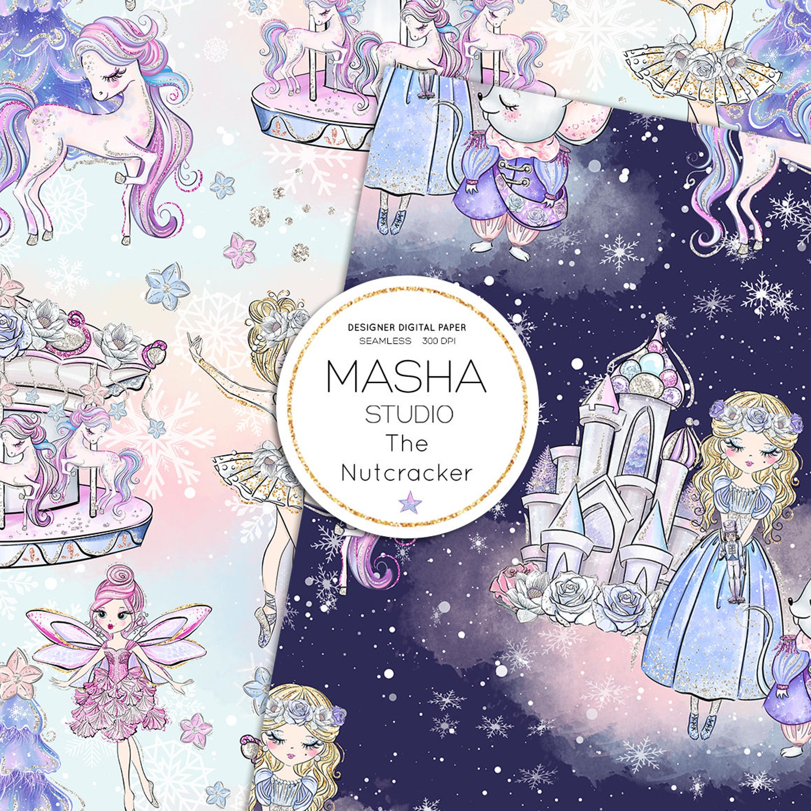 The Nutcracker Digital Papers Ballerina Digital Paper Pack - Etsy