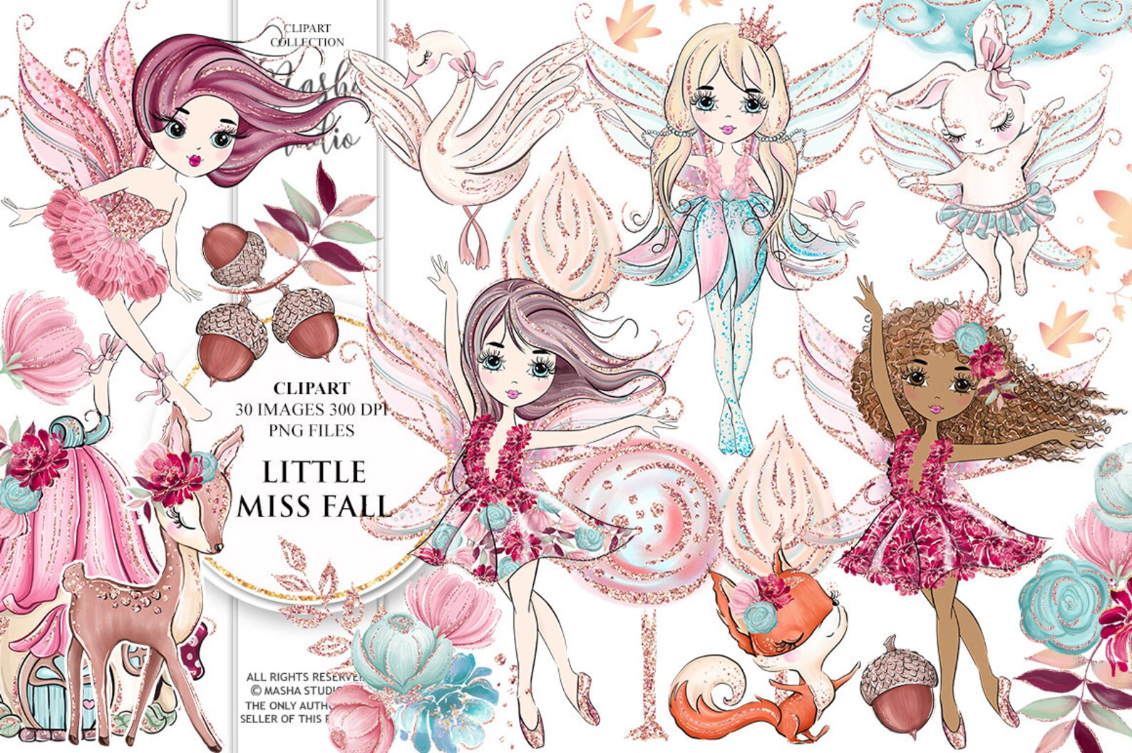 Little Miss Fall Clipart Fairy Clipart Fall Clipart Fox - Etsy