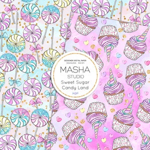 Sweet Sugar Candy Land Digital Papers Candy Digital Papers Candy Girl ...