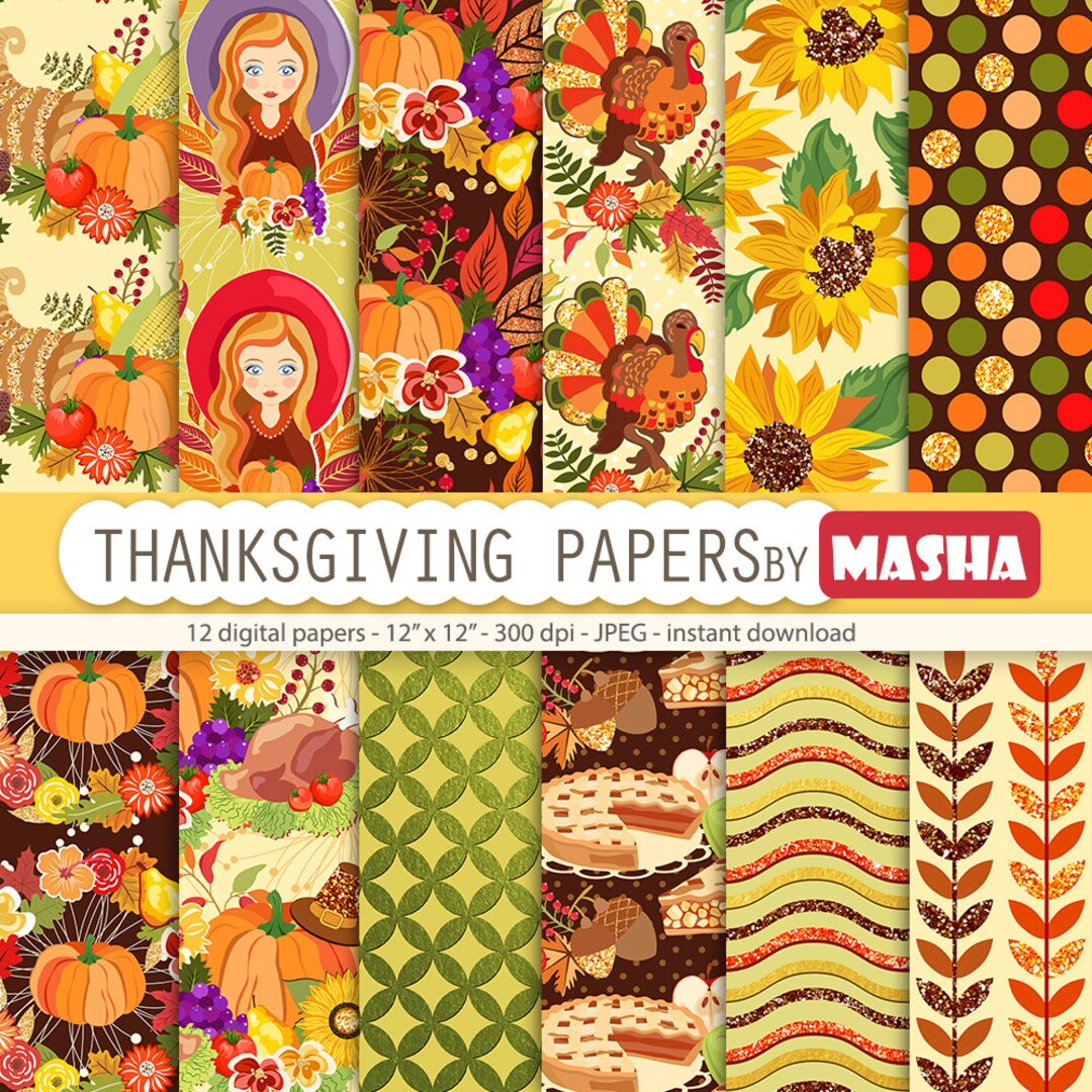 Thanksgiving Papers: thanksgiving DIGITAL Papers With Thanksgiving ...