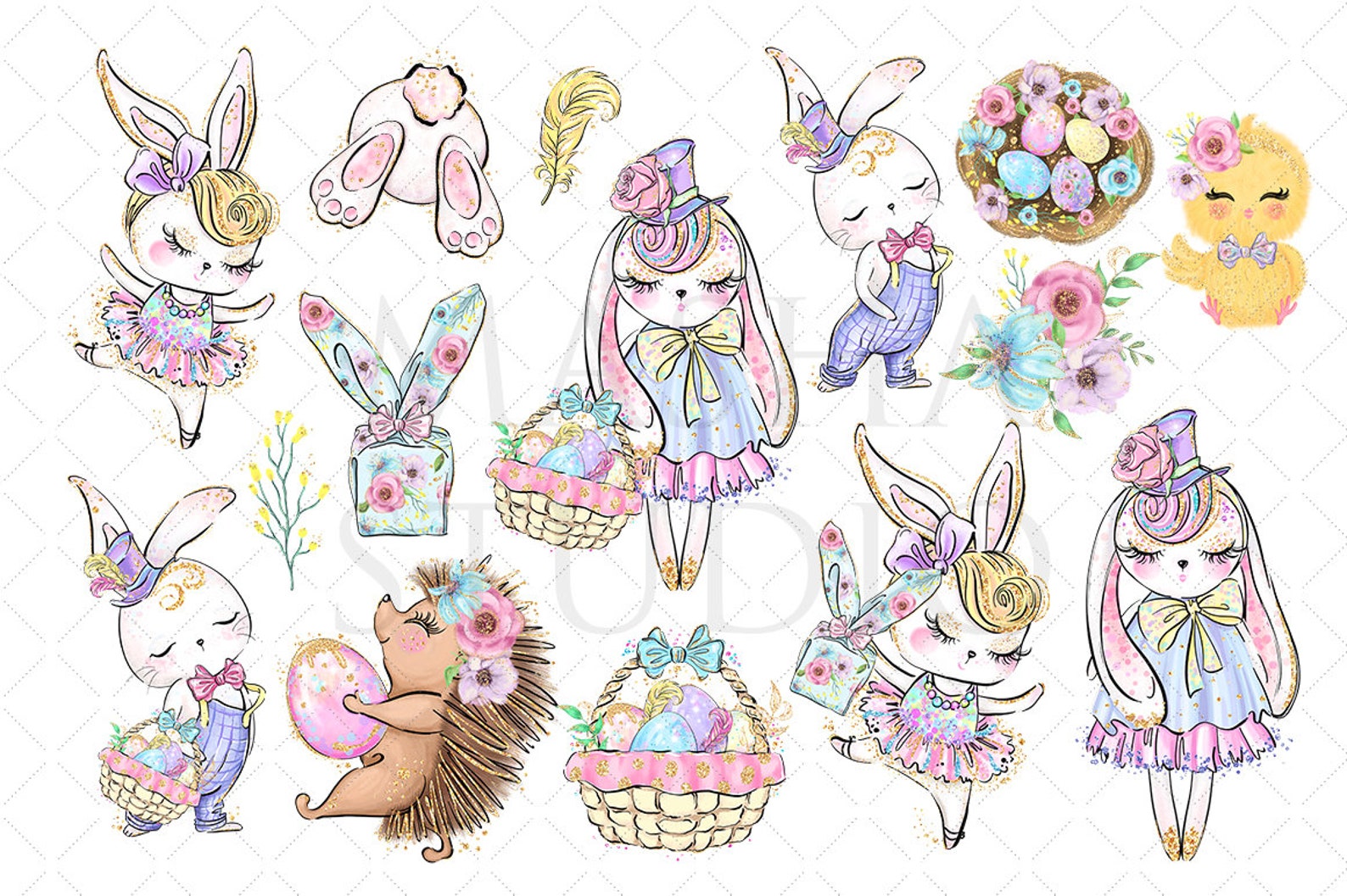Easter Clipart 2021, 49 Images 300 Dpi, Easter Bunny Clipart, Easter ...