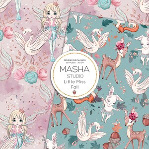 Little Miss Fall Digital Papers Fairy Digital Paper Fairy Pattern ...