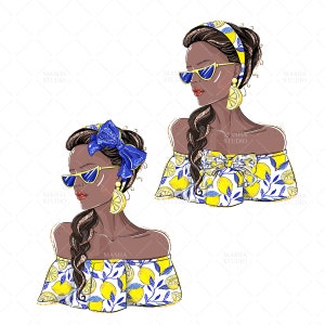 Spring Summer Girl Clip Art, Girl Illustration, Sun Flower Girl ...