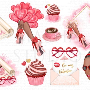 Valentines Clipart Love Clip Art African American Girl Love Letter Hand ...