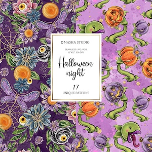 Cute Halloween Digital Papers, Seamless Halloween Patterns, Fabric ...