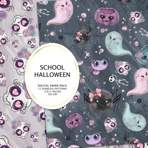 School Halloween Digital Papers, Halloween Digital Papers, School ...