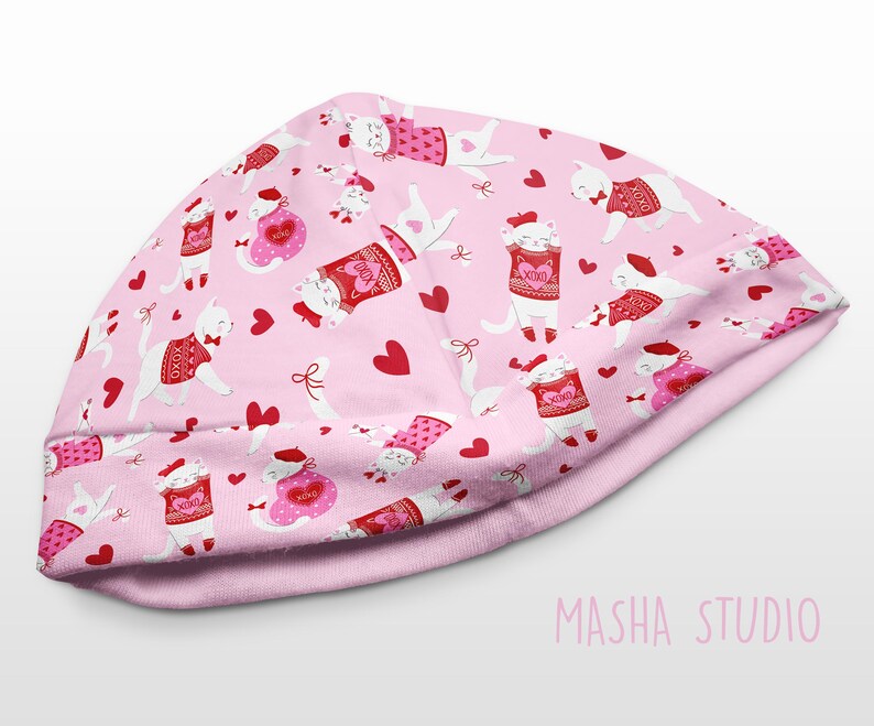 Valentine's Cat Seamless Pattern by Masha Studio, Cat Digital Paper ...