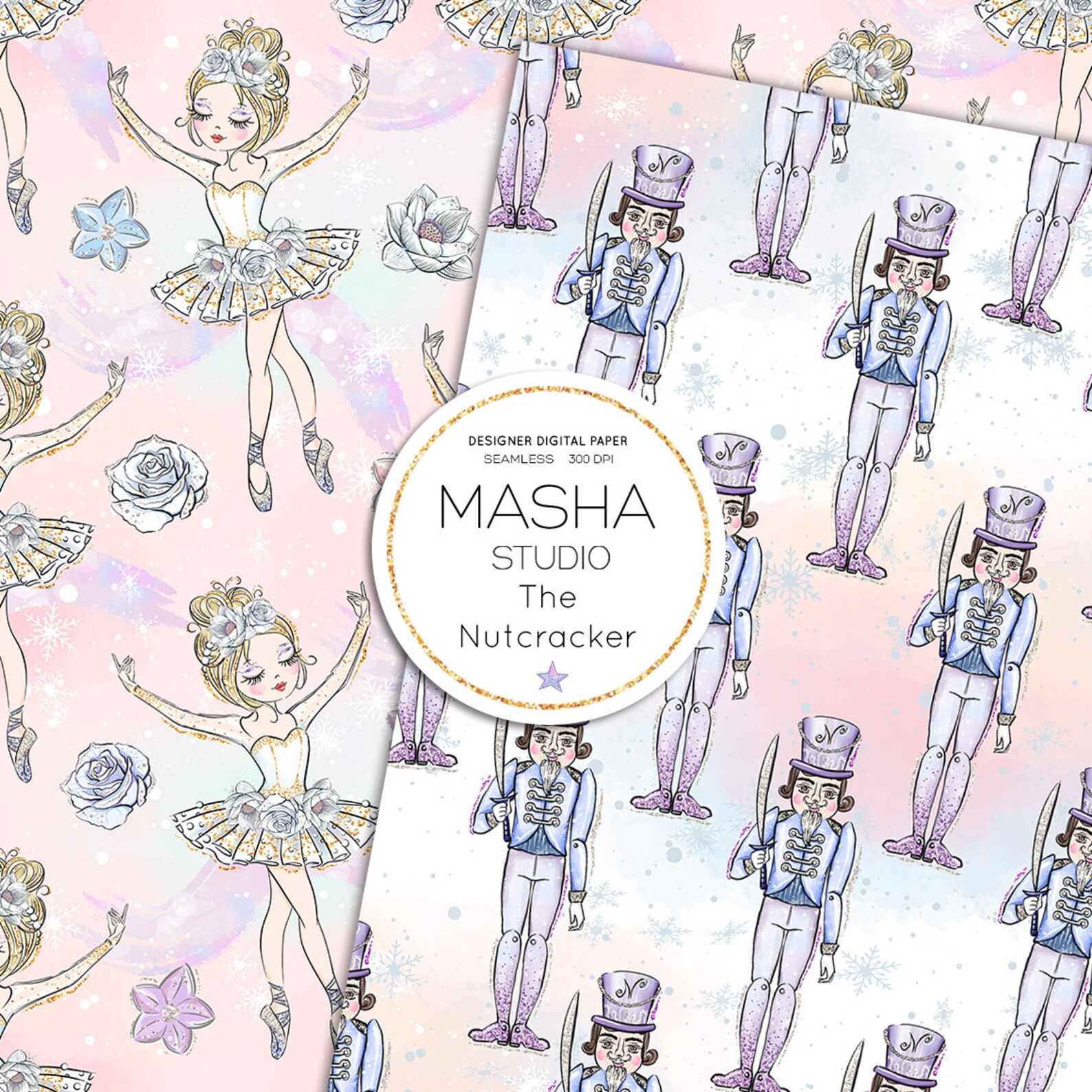 The Nutcracker Digital Papers Ballerina Digital Paper Pack - Etsy