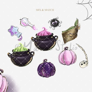 Halloween Clipart, Witch Clipart, Witch Pot Clipart, Witch Potions ...