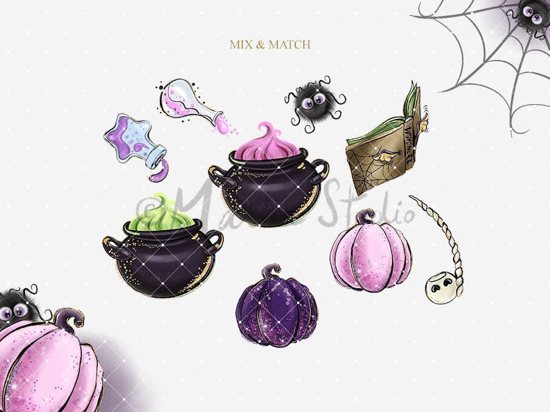Halloween Clipart, Witch Clipart, Witch Pot Clipart, Witch Potions ...