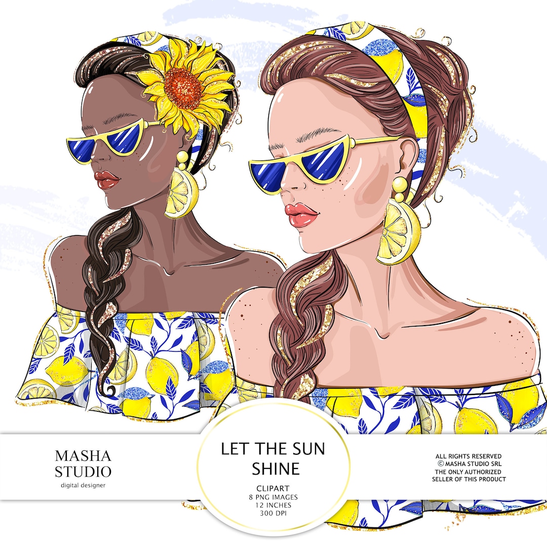 Spring Summer Girl Clip Art, Girl Illustration, Sun Flower Girl ...