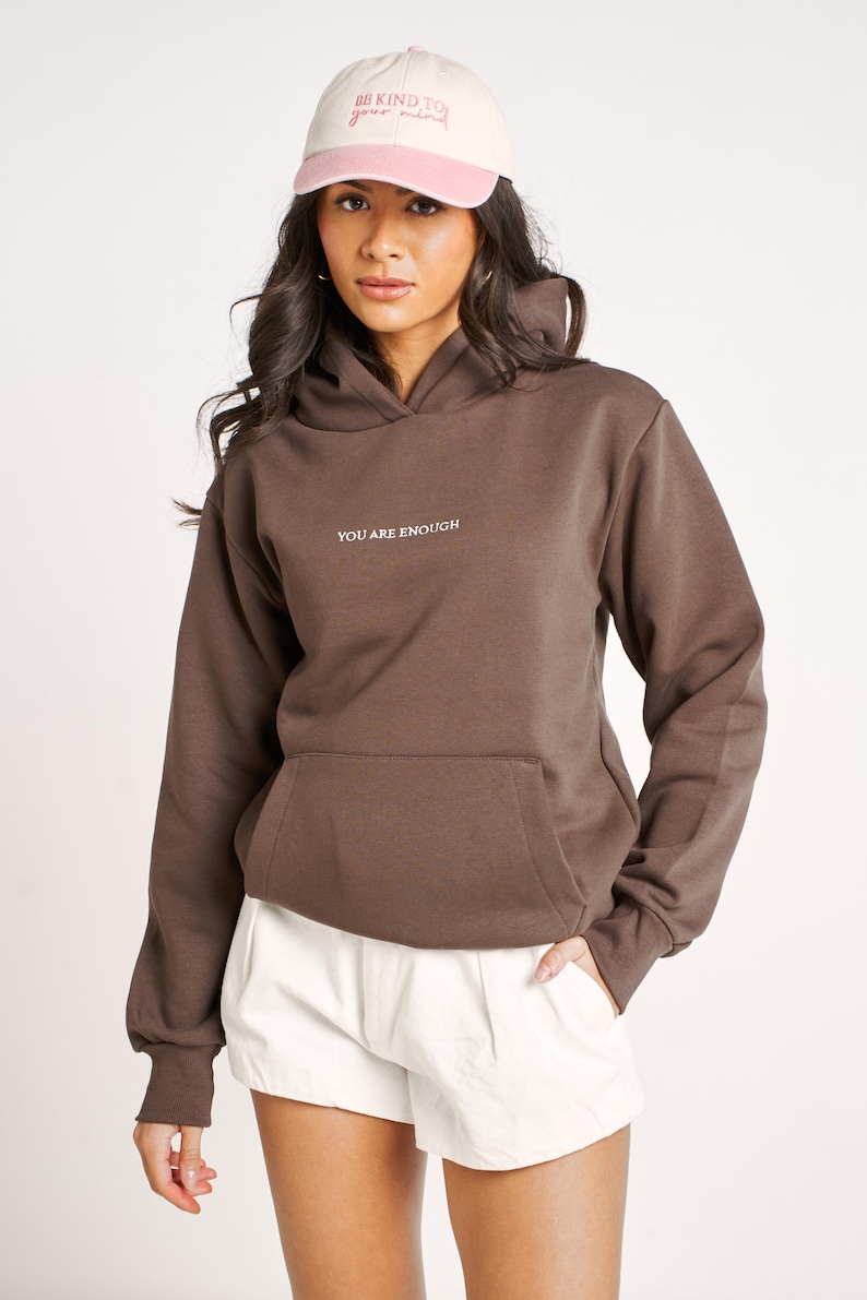 You Are Enough Embroidered Hoodie. World is a Better Place With You ...