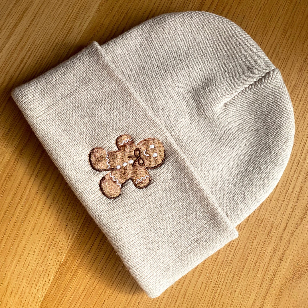 Gingerbread Man Embroidered Beanie. Unisex Winter Essential Fashion ...