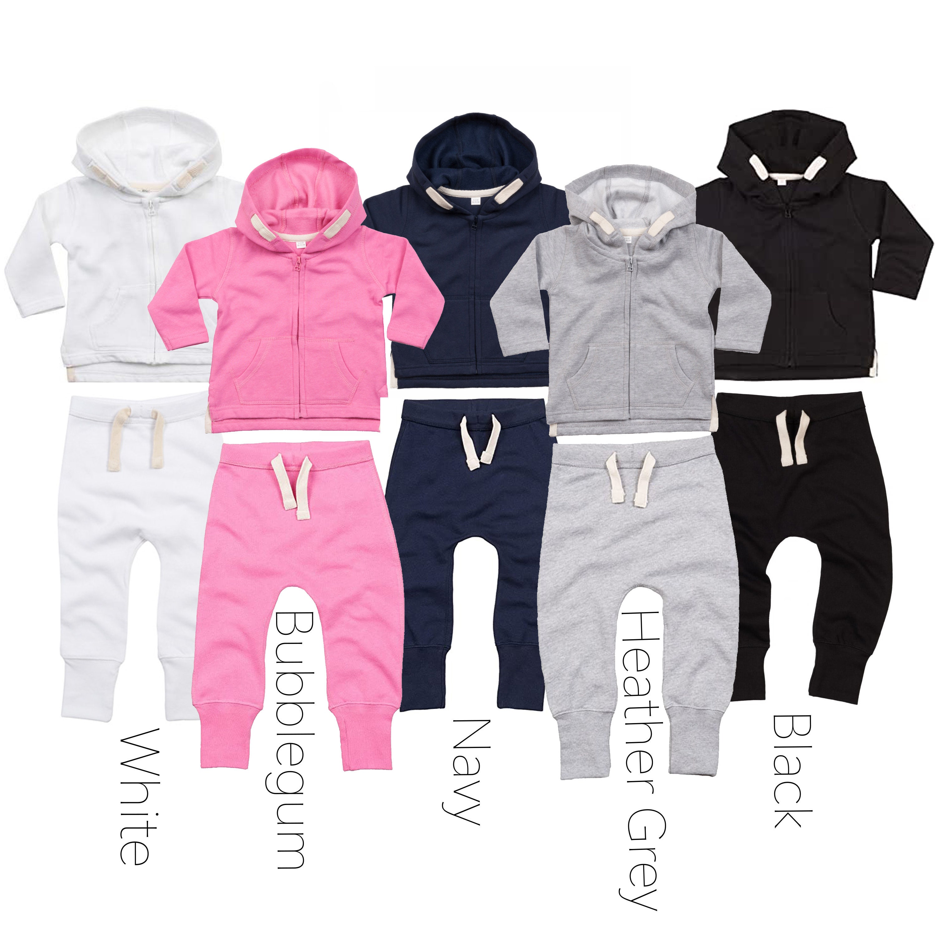 Personalised Baby/toddler Tracksuit. Hoodie Joggers Initials Name ...