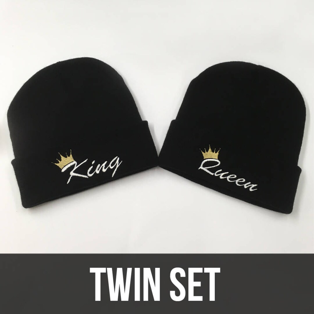 King and Queen Beanies. Royalty, Couple Goals, Relationship Embroidered ...