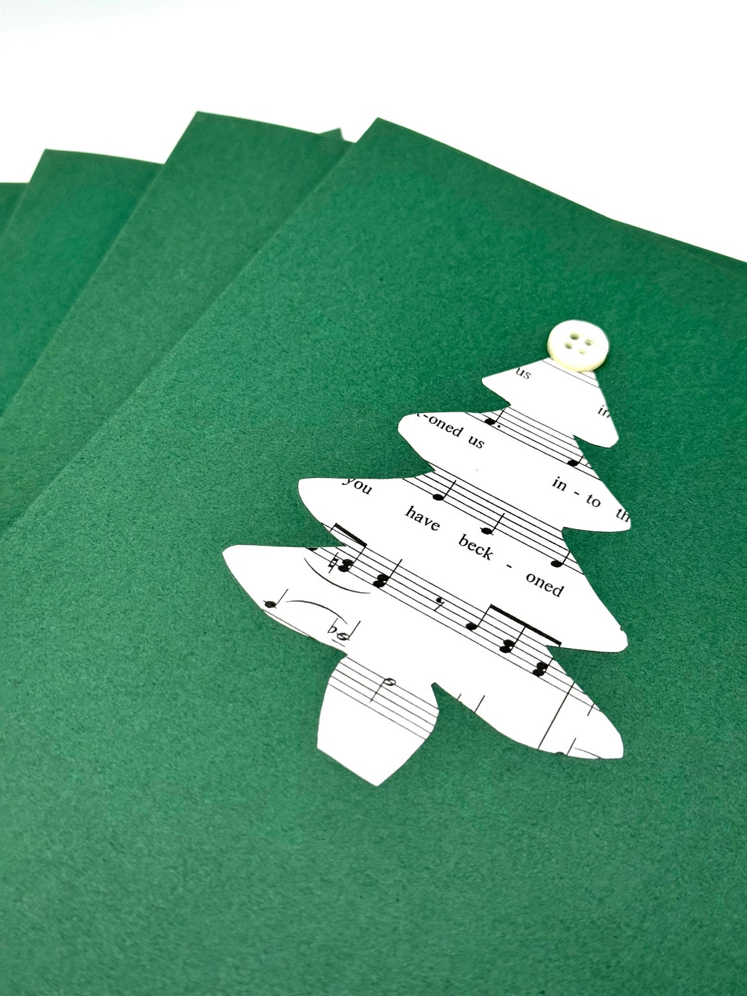Christmas Tree Blank note Cards, Holiday Cards/gift Card Holder, Forest ...