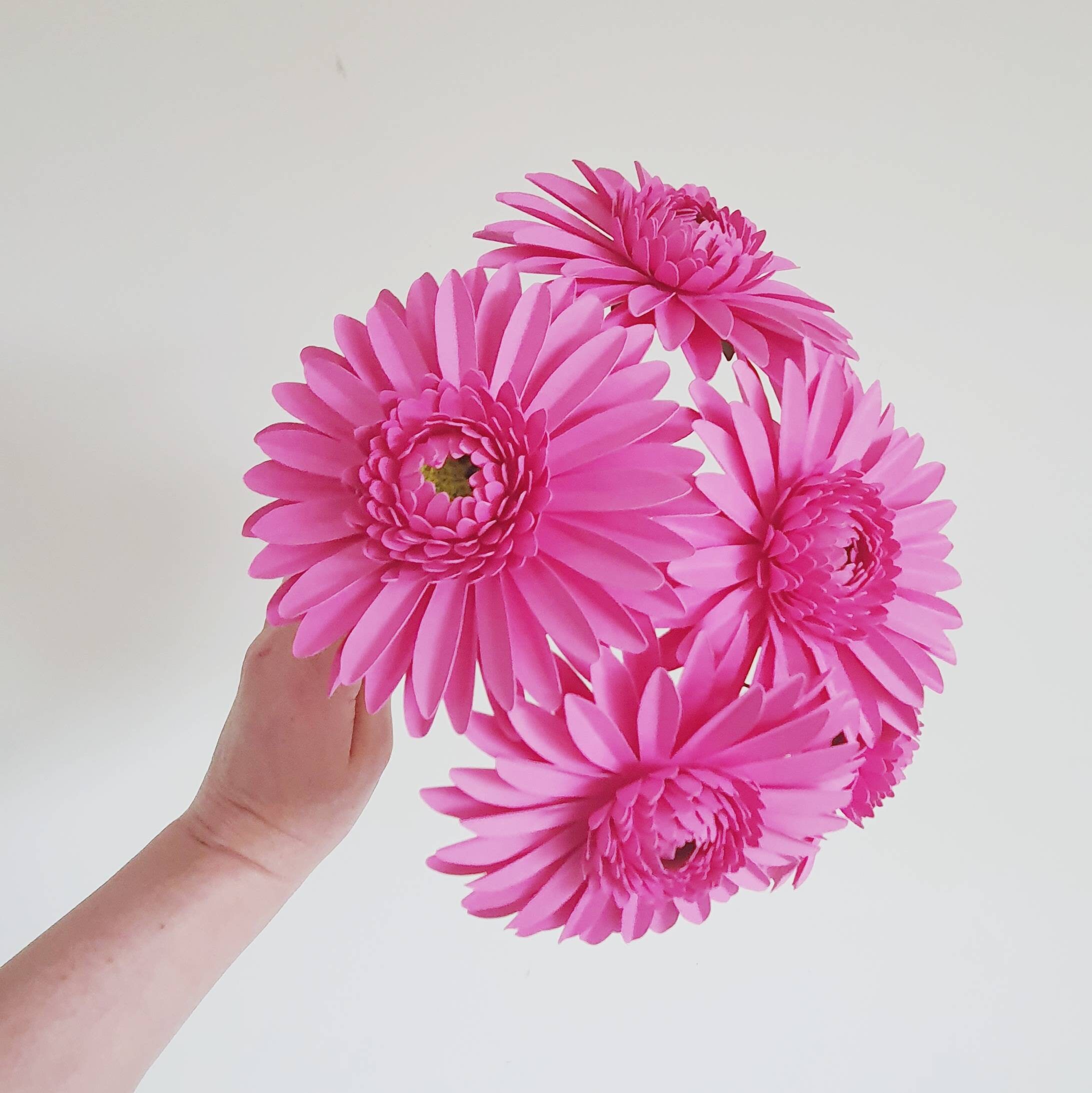 Bright Pink Paper Gerbera Daisies Handmade Paper Flowers - Etsy UK