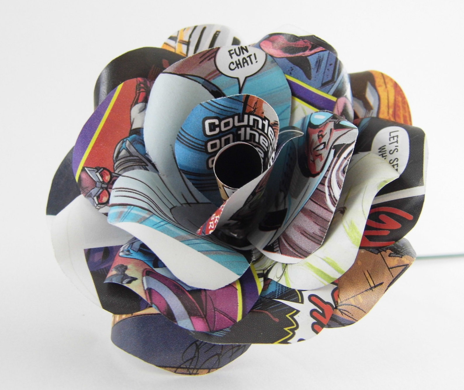 6 X Comic Book Paper Roses Paper Flowers Roses Paper Flowers - Etsy
