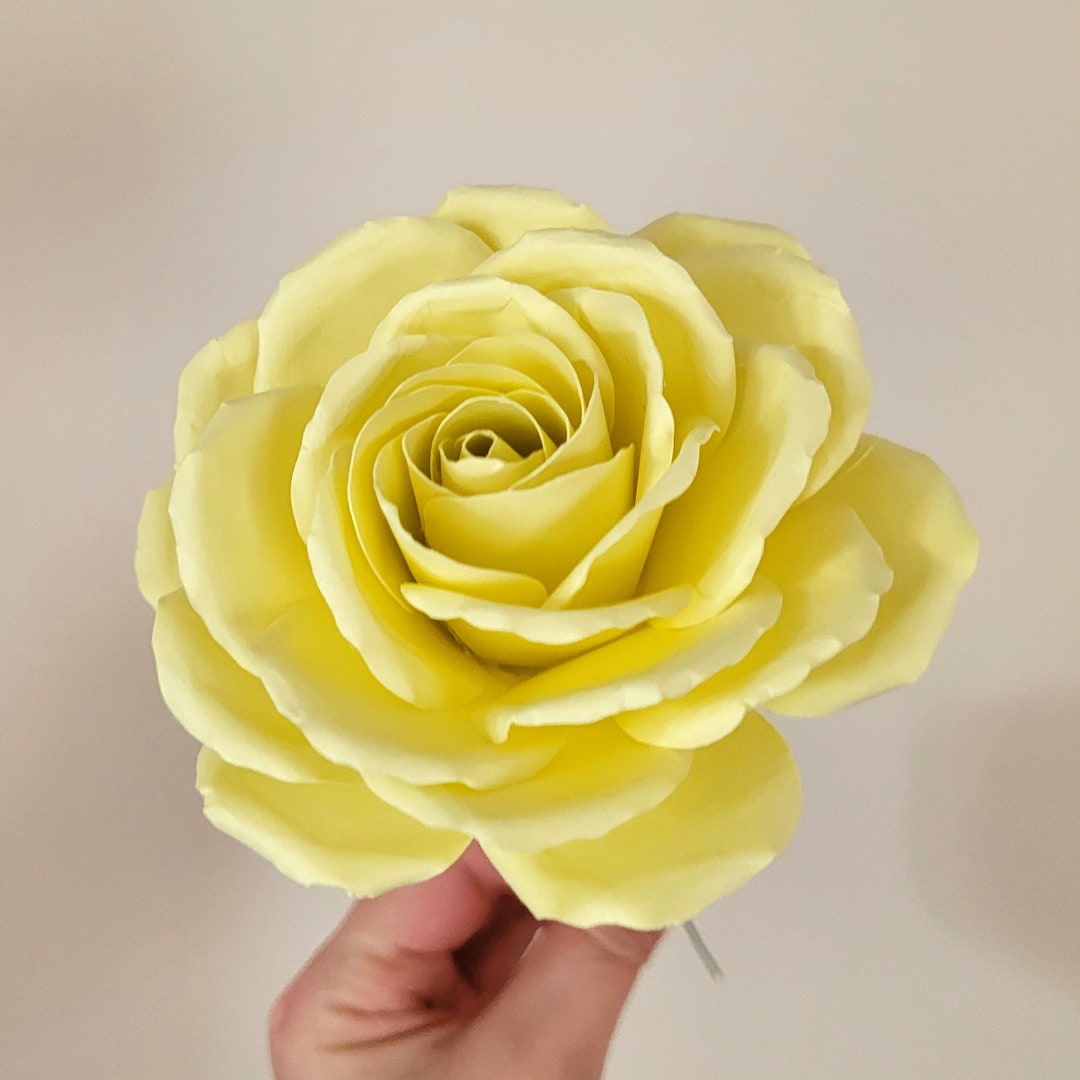 Yellow Paper Rose, Paper Flower, Valentines Rose, Wedding Flowers ...