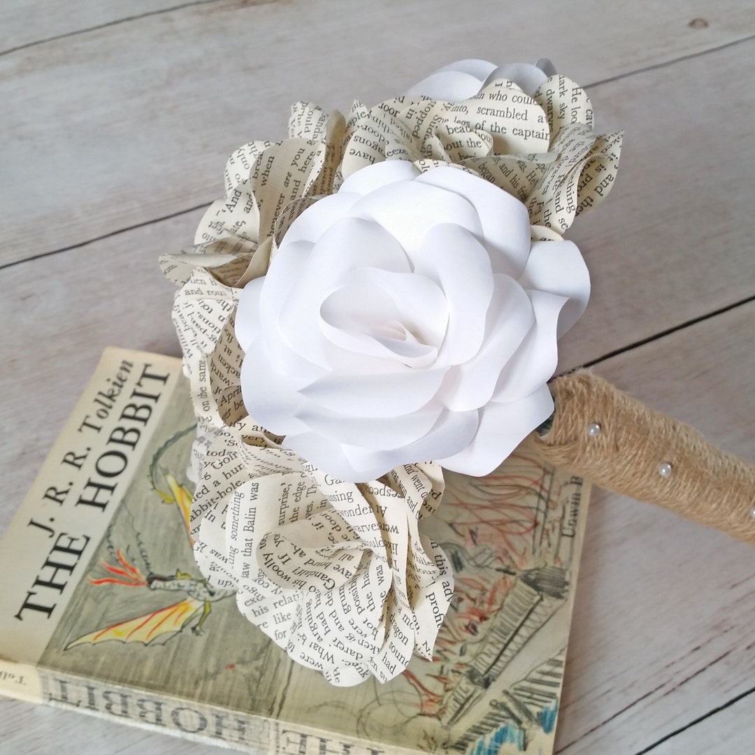The Hobbit Paper Flower Bridal Bouquet, Book Page Wedding Bouquet ...
