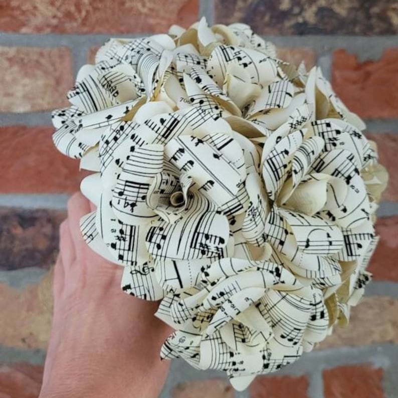 Cream Sheet Music Paper Roses Paper Flowers Roses Handmade - Etsy