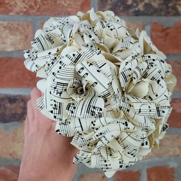Cream Sheet Music Paper Roses Paper Flowers Roses Handmade - Etsy