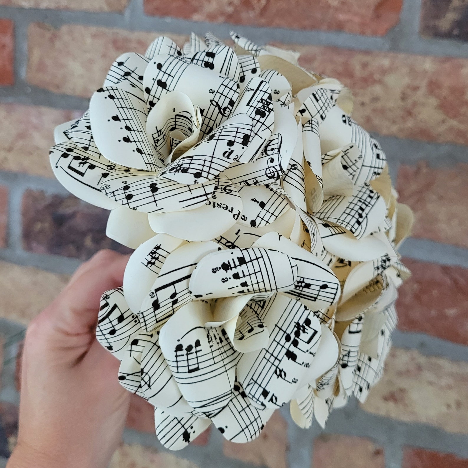 Cream Sheet Music Paper Roses Paper Flowers Roses Handmade - Etsy