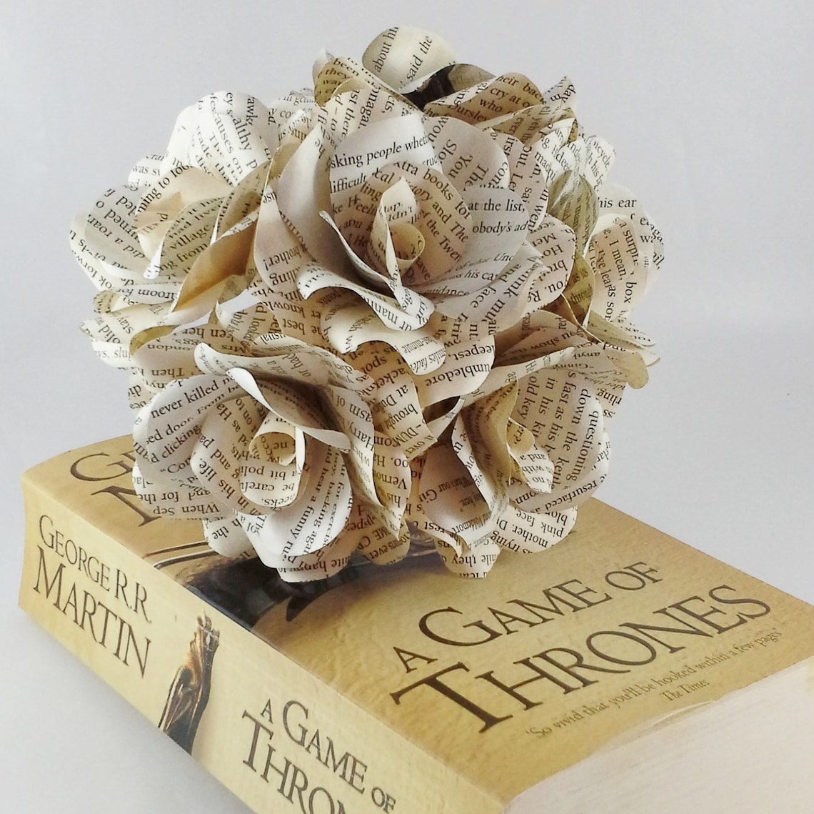 Book Page Paper Flower Roses Handmade Paper Flowers | Etsy