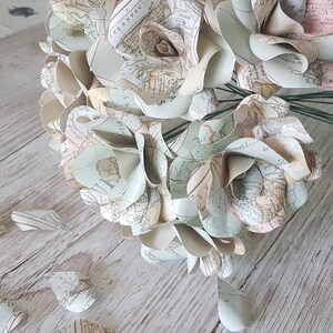 Map Paper Flower Bridal Bouquet - Etsy