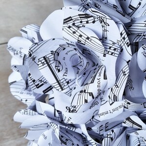 6 X Sheet Music Paper Roses, Paper Flowers Roses - Handmade Paper ...