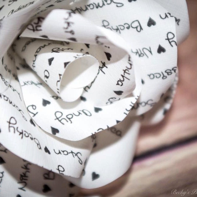 12 X Personalised Message Paper Flowers Paper Roses 18th or | Etsy UK