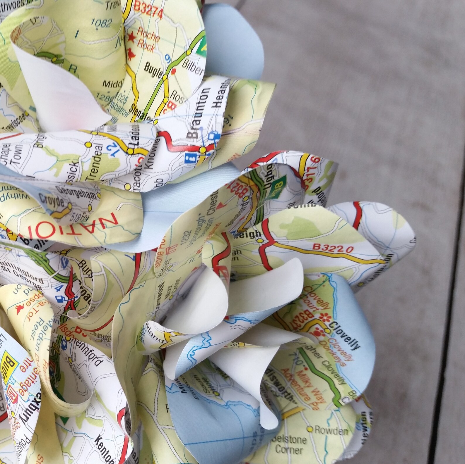 6 X Map Paper Flowers Paper Roses Bouquet Paper Roses - Etsy Canada