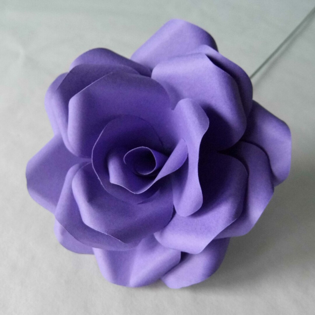 Single Dark Purple Rose - Paper Flower, Table Decorations, Wedding ...