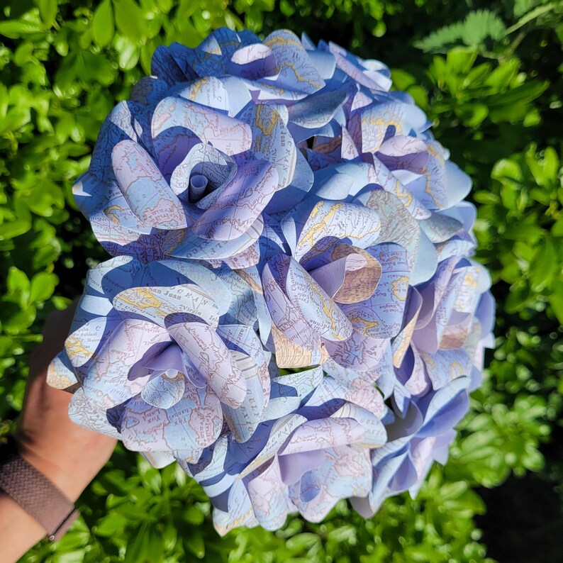 Travel Map Paper Roses: Handmade Bouquet, Unique Wedding Flowers - Etsy