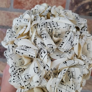 Cream Sheet Music Paper Roses, Paper Flowers Roses - Handmade Paper ...