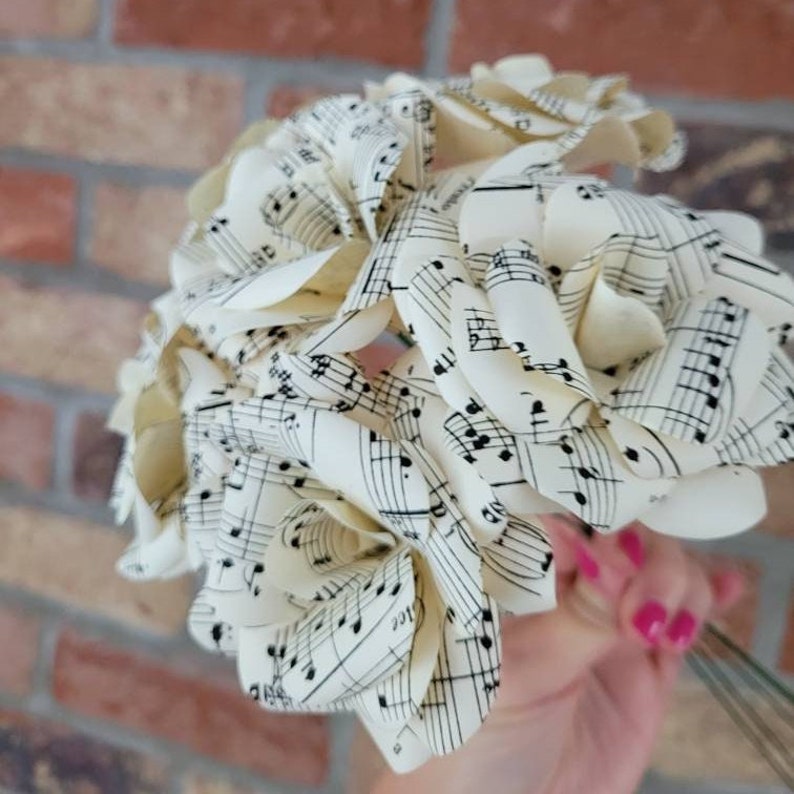 Cream Sheet Music Paper Roses Paper Flowers Roses Handmade - Etsy